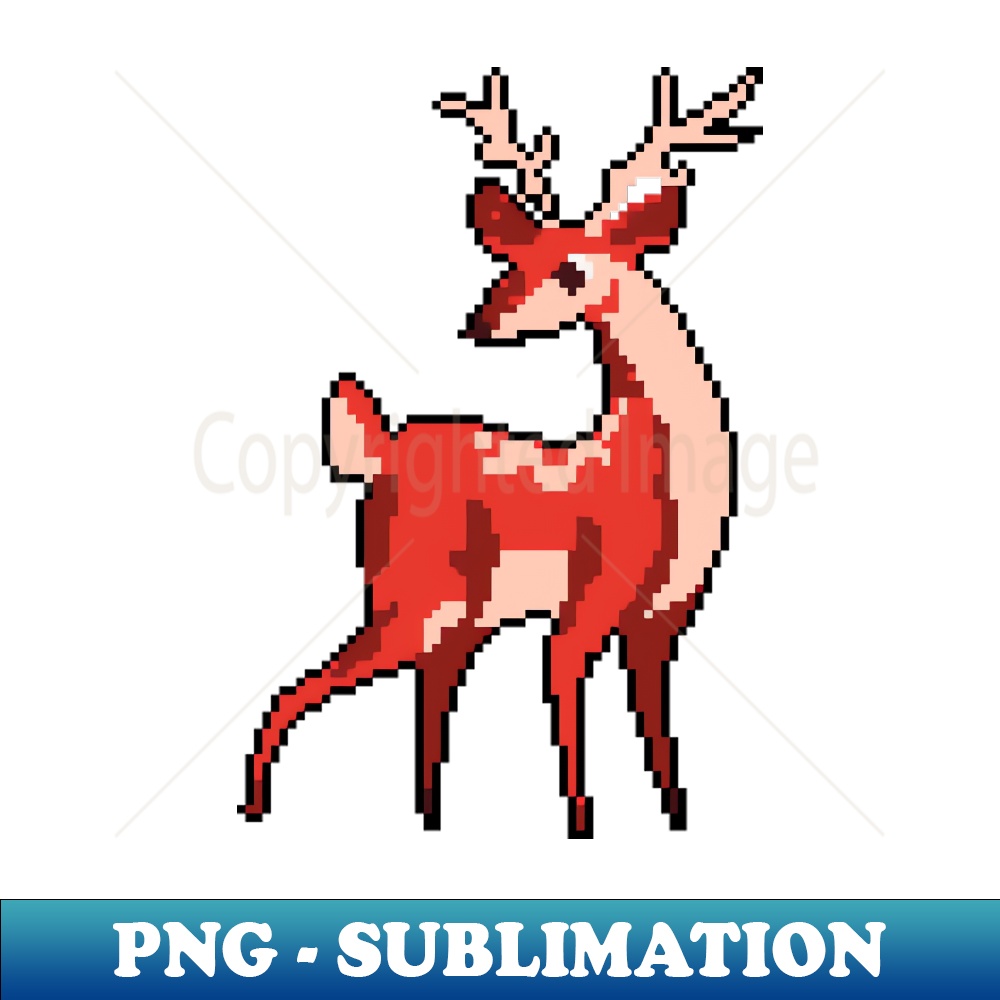 Elegant Antlers Pixel Art Deer Design for Fashionable Attire | Inspire ...