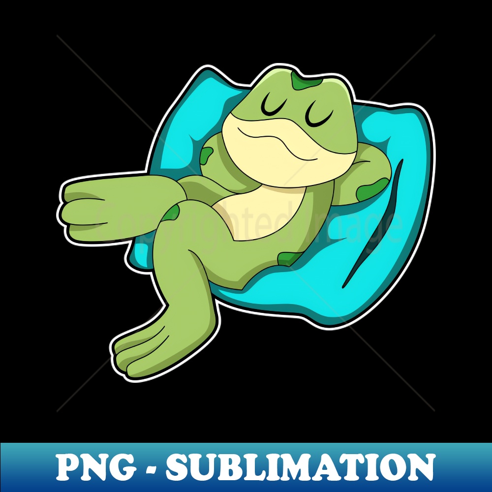 Frog at Sleeping with Pillow - PNG Sublimation Digital Downl | Inspire ...