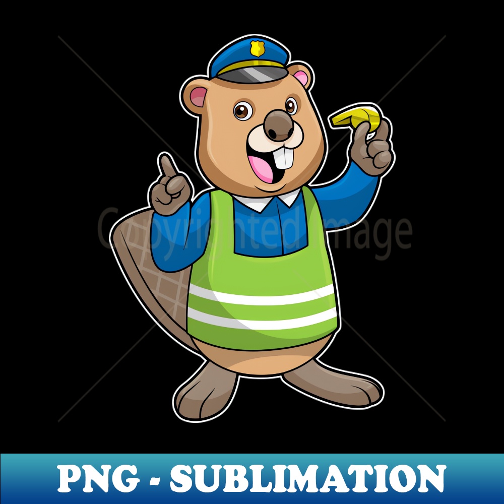Beaver as Police officer with Whistle - Modern Sublimation P | Inspire ...