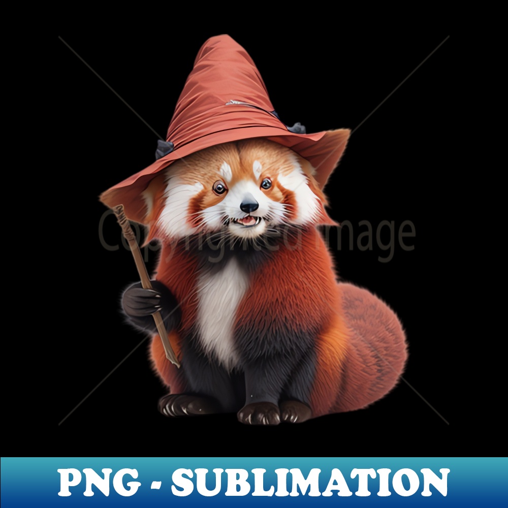 Cute Red Panda Witch - PNG Transparent Sublimation Design - | Inspire ...