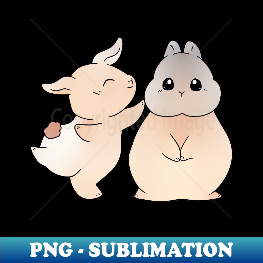Happy Sad Bunny Sean and Claude Rabbit Bunniesmee - Elegan | Inspire Uplift