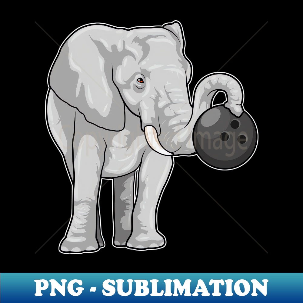 Elephant at Bowling with Bowling ball - PNG Sublimation Digi | Inspire ...