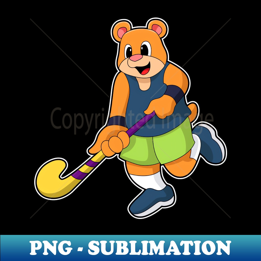Bear at Hockey with Hockey bat - Creative Sublimation PNG Do | Inspire ...