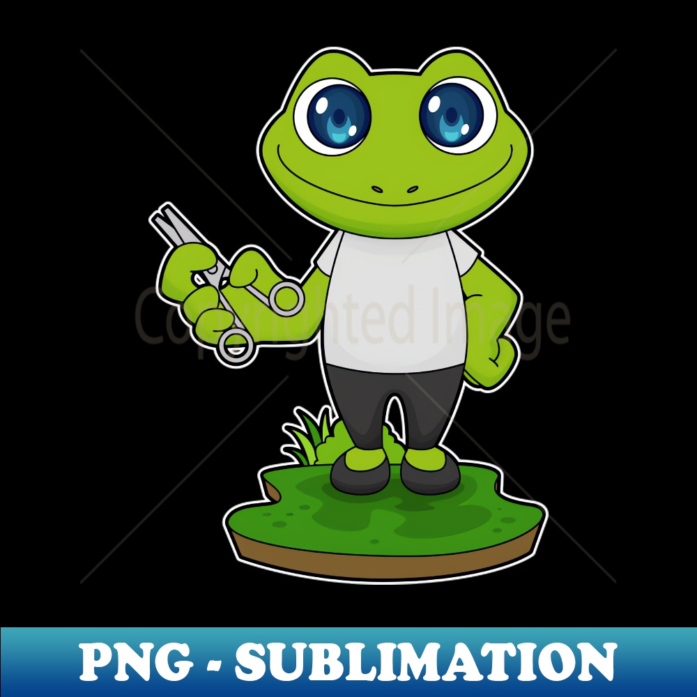 Frog Barber Scissors - High-Resolution PNG Sublimation File | Inspire ...