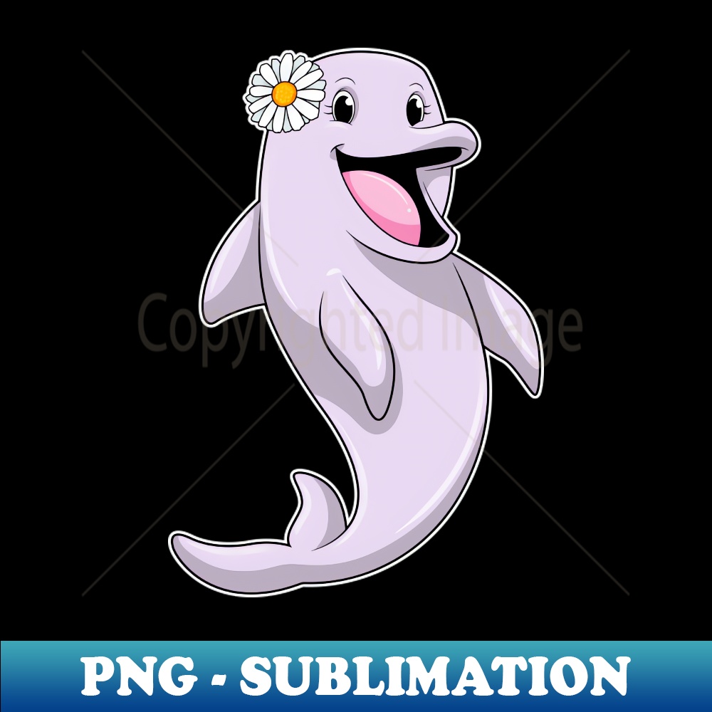 Dolphin with Daisy Flower - Aesthetic Sublimation Digital Fi | Inspire ...