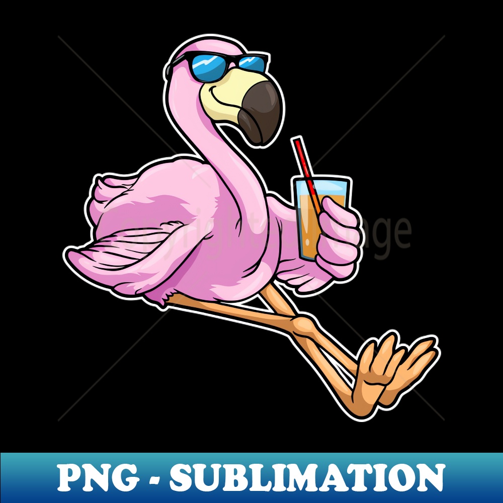 Flamingo with Drink with Drinking straw - High-Resolution PN | Inspire ...