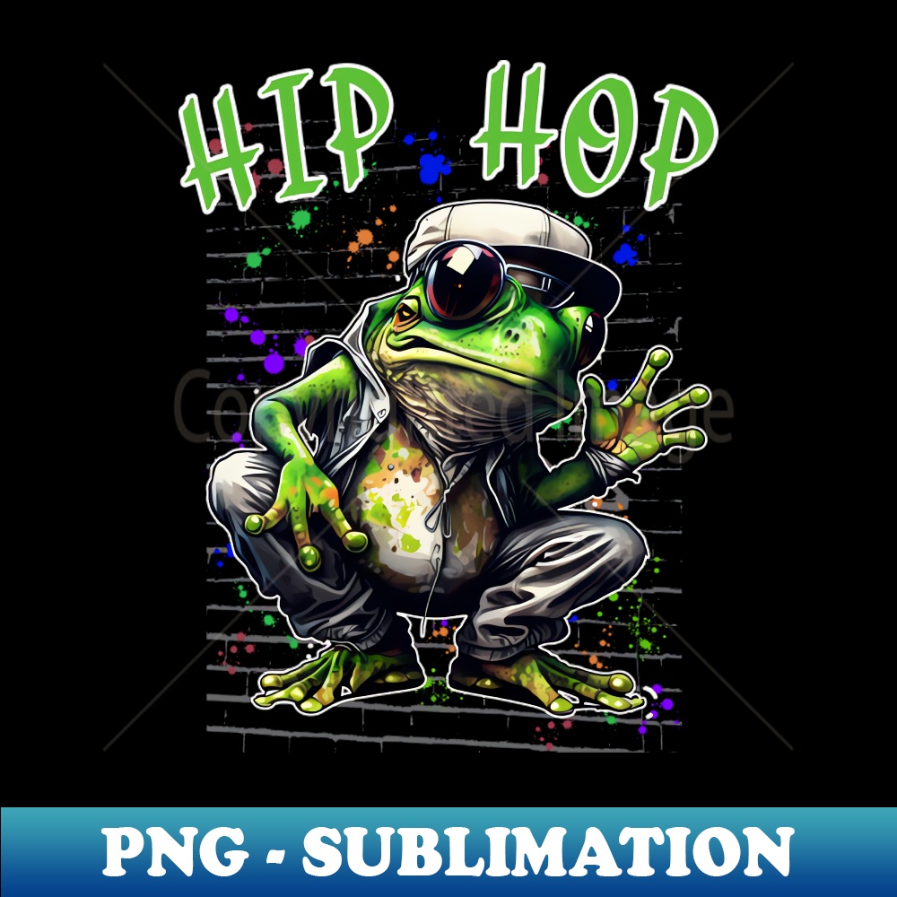 Hip Hop Funny Frog Rap Retro Graffiti - Decorative Sublimati | Inspire ...