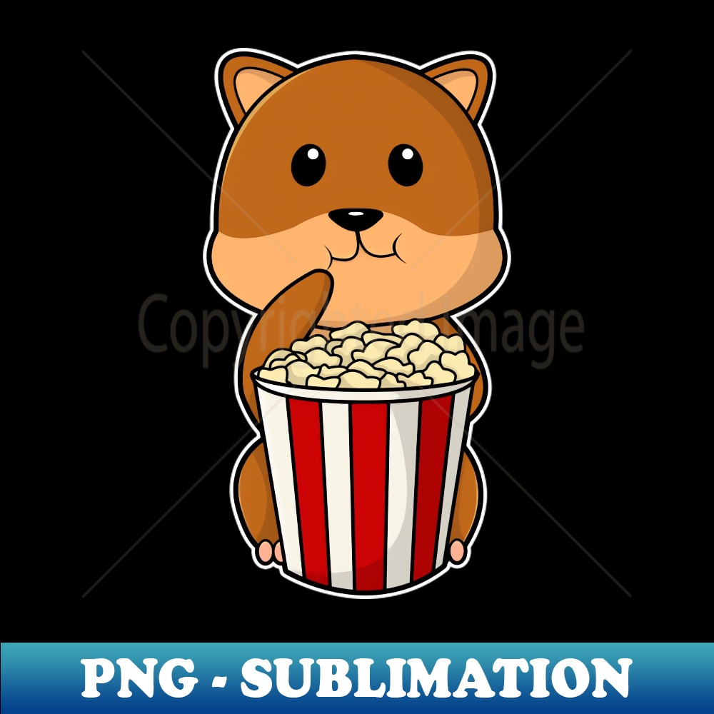 Hamster with Cone of Popcorn - High-Resolution PNG Sublimati | Inspire ...
