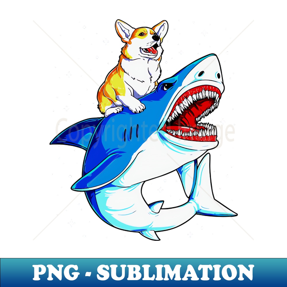 Corgi Dog Riding Shark - Trendy Sublimation Digital Download | Inspire ...