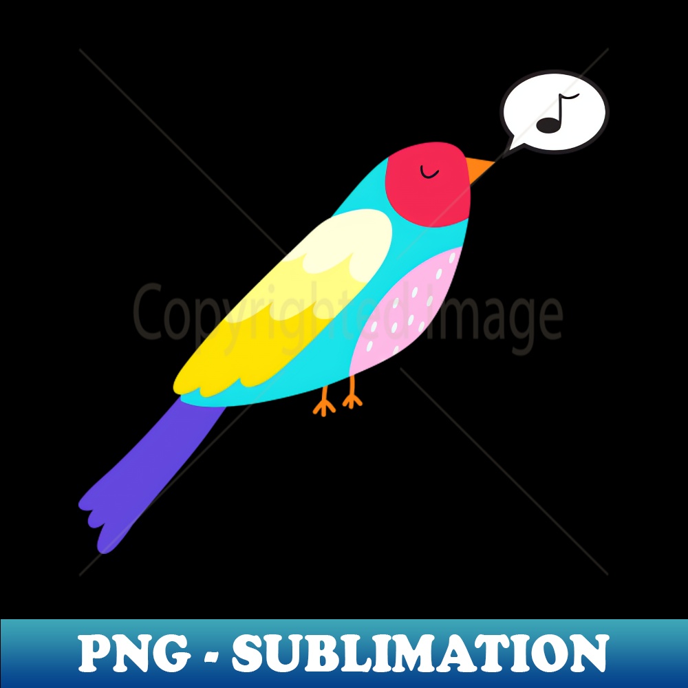 Colorful singing bird - PNG Transparent Sublimation Design - - Inspire ...