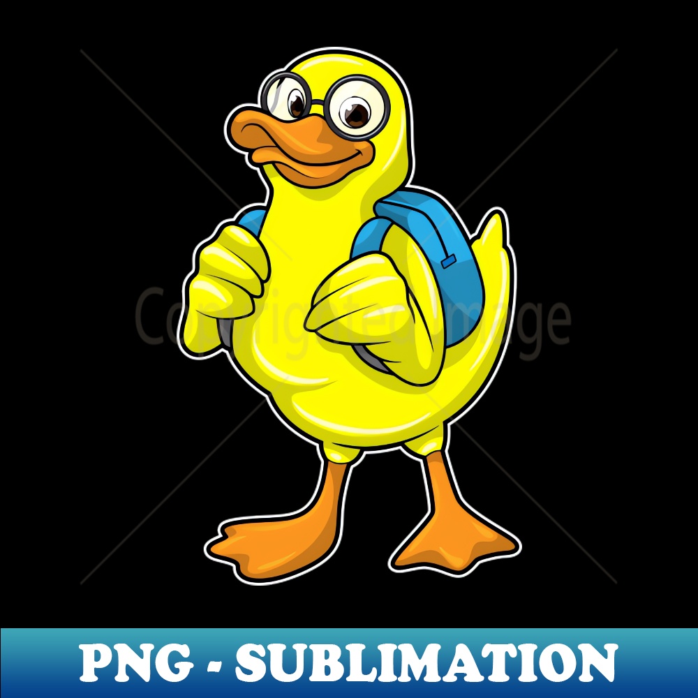 Duck as Student with Backpack - Modern Sublimation PNG File | Inspire ...