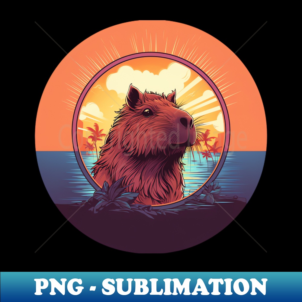 Happy Cappy Capybara - Elegant Sublimation PNG Download - Un | Inspire ...