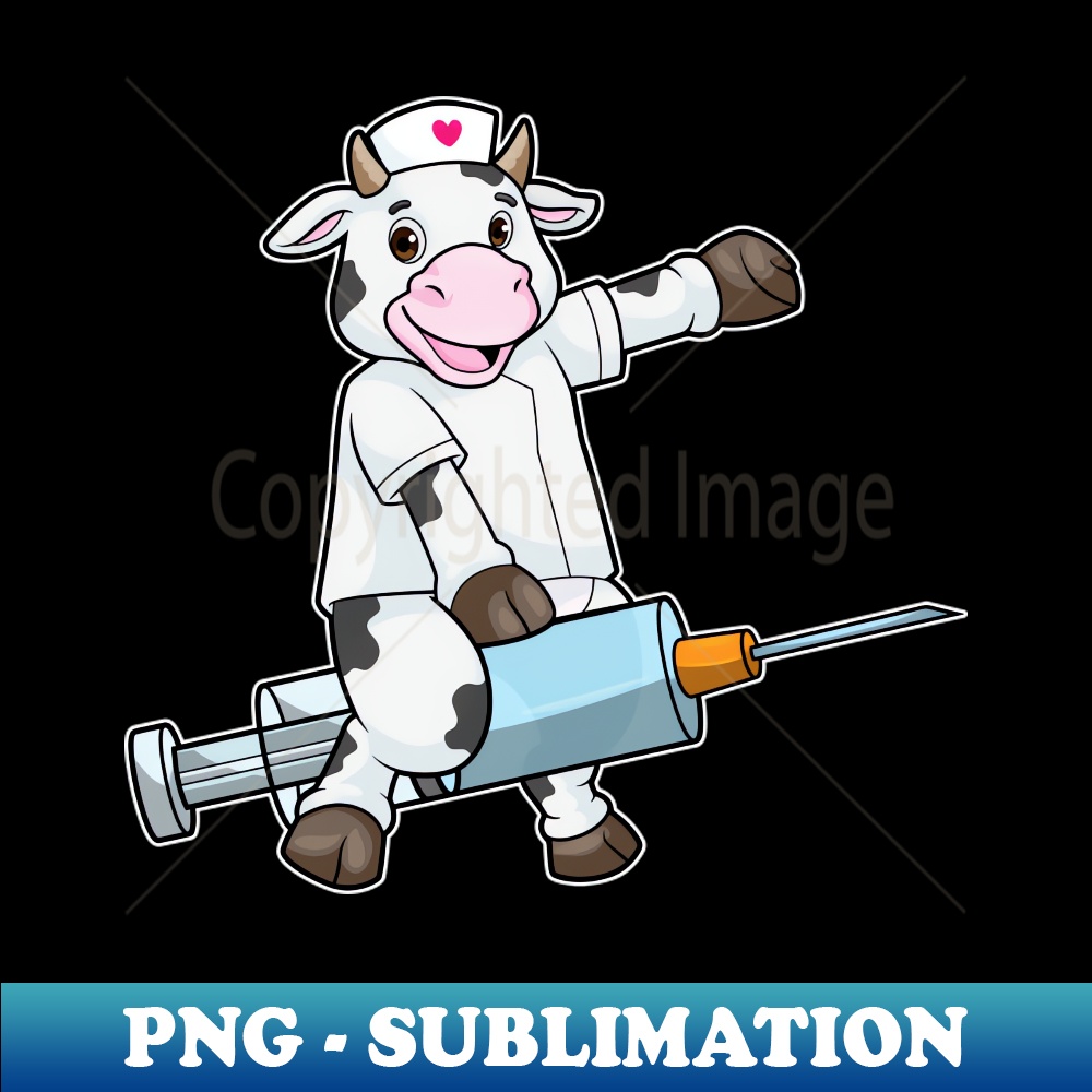 Cow as Nurse with Heart Syringe - Premium PNG Sublimation F | Inspire ...