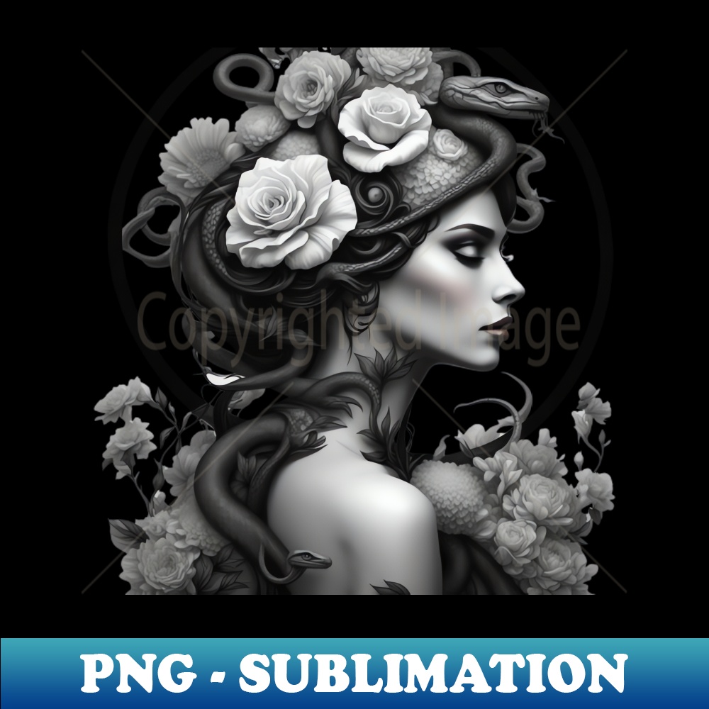 Elegant Female Portrait with a Black and White Rose - Unique | Inspire ...
