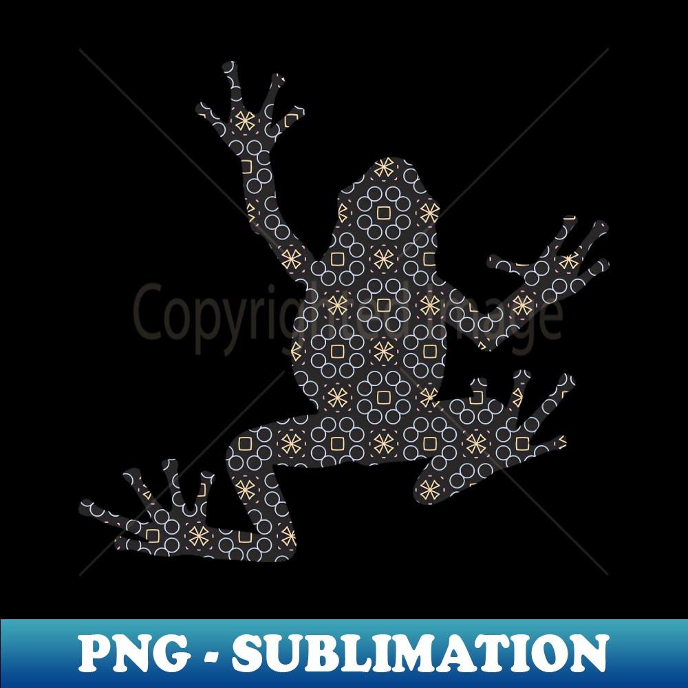 Frog textured with blue and gold retro modern pattern - min | Inspire ...