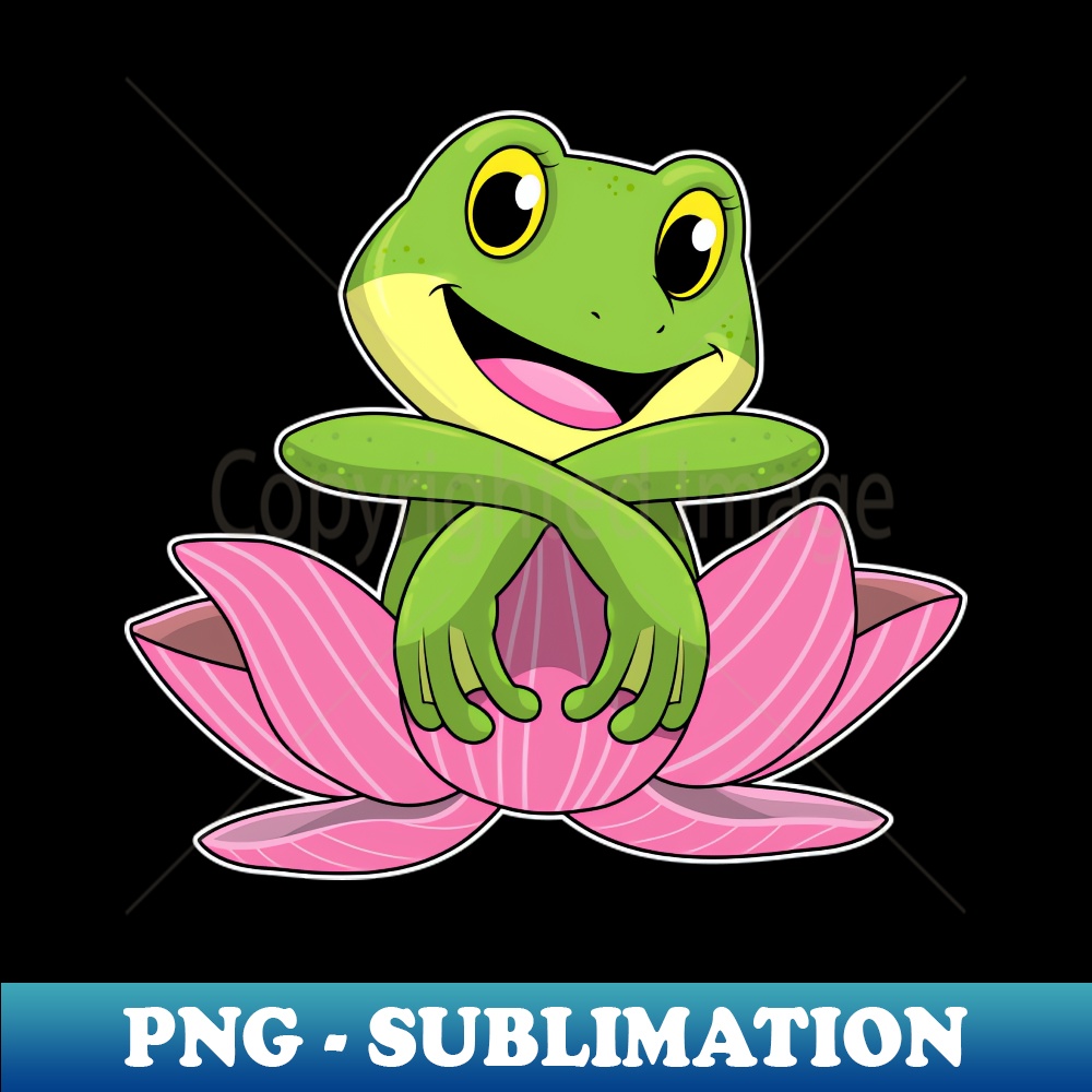 Frog with Lotus flower - Signature Sublimation PNG File - Un - Inspire ...