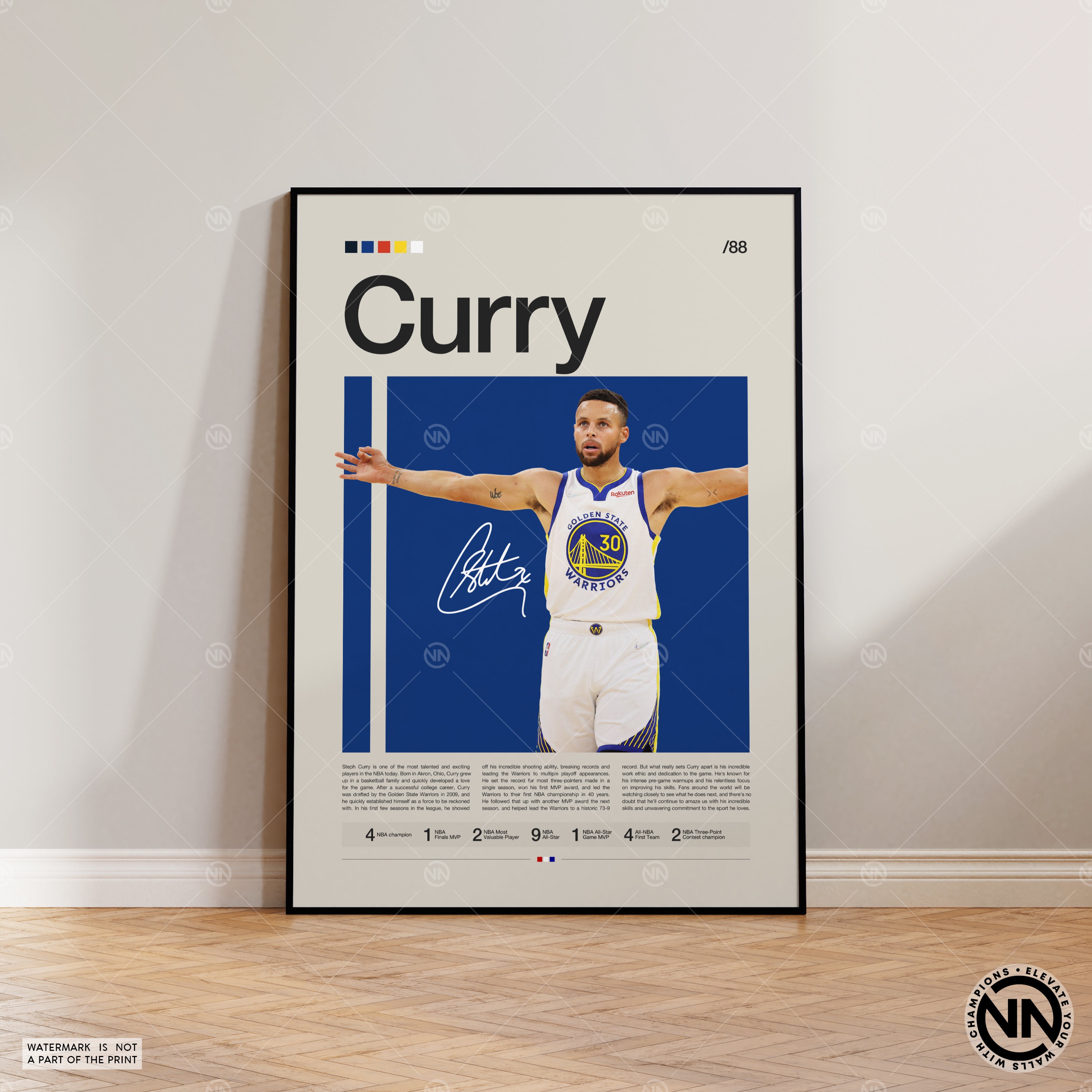 Steph Curry Poster, Golden State Warriors, NBA Poster, Sport - Inspire ...