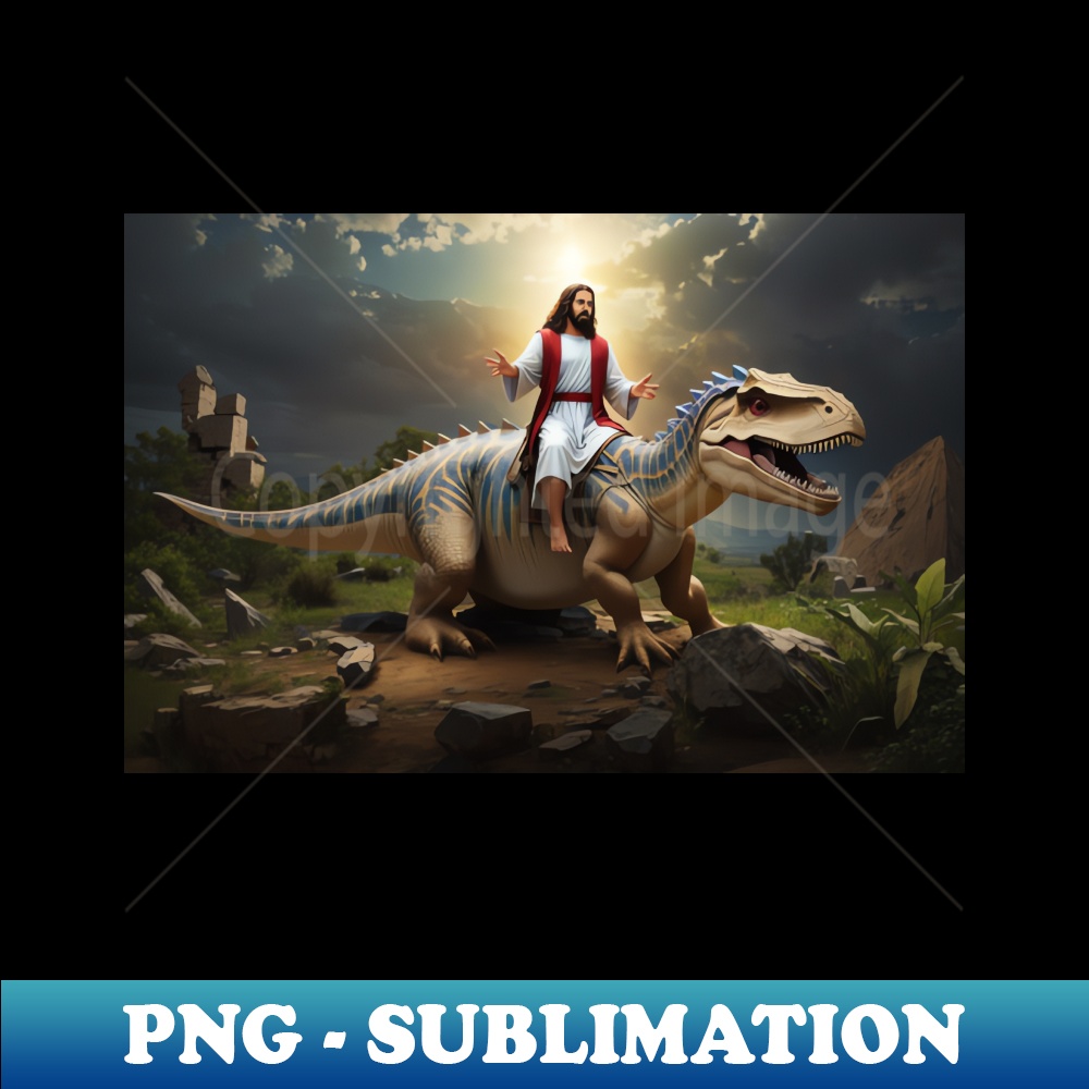 jesus on a dinosaur - Modern Sublimation PNG File - Add a Fe | Inspire ...