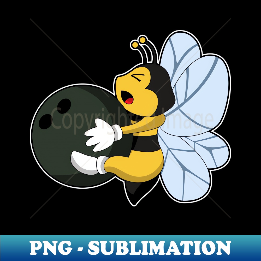 Bee at Bowling with Bowling ball - Unique Sublimation PNG Do | Inspire ...