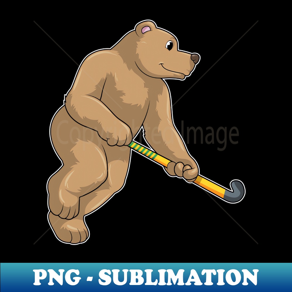 Bear at Hockey with Hockey bat - Sublimation-Ready PNG File | Inspire ...