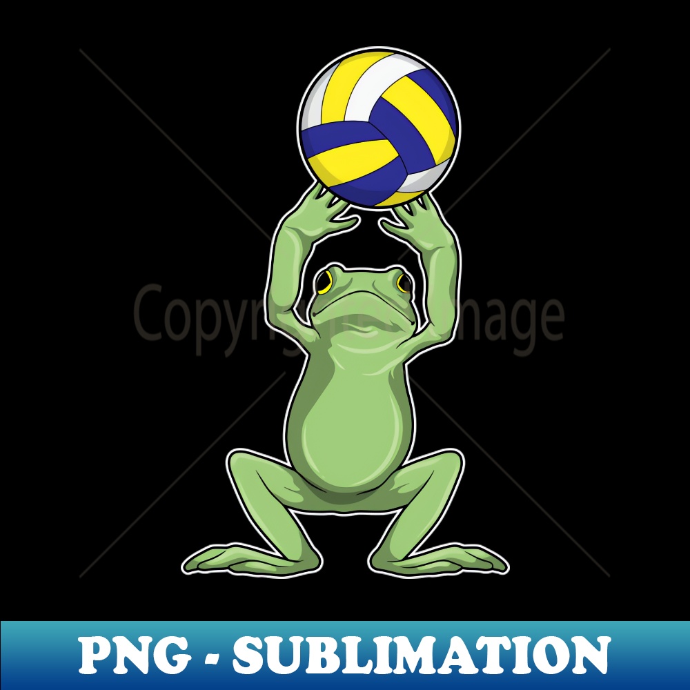 Frog with Volleyball - Vintage Sublimation PNG Download - Un | Inspire ...