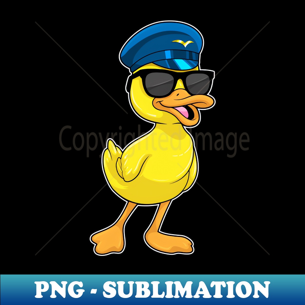 Duck as Pilot with Pilot hat - Elegant Sublimation PNG Downl | Inspire ...