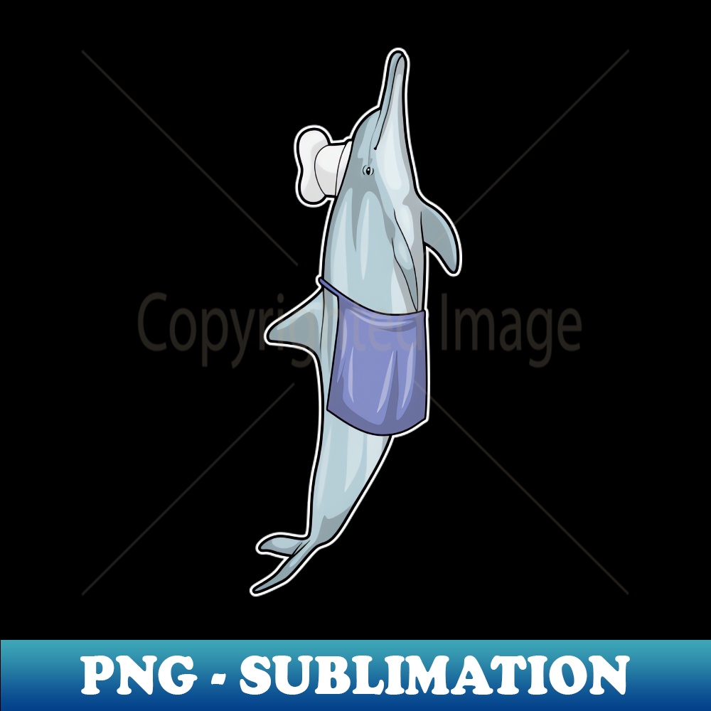 Dolphin as Cook with Chef hat - Digital Sublimation Download | Inspire ...