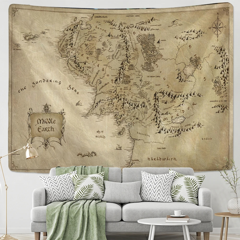 Antique Pirate Treasure Map Tapestry Wall Hanging Hippie Boh | Inspire ...