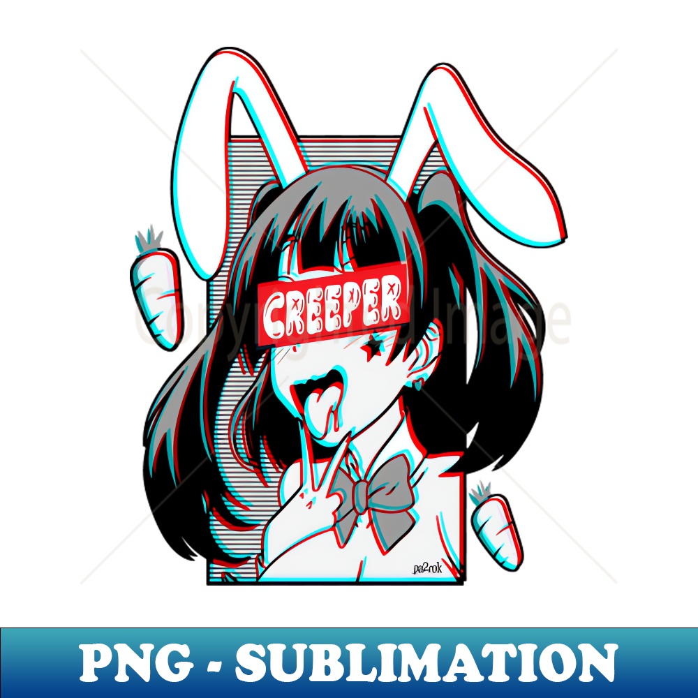 Creeper Waifu Bunny - PNG Transparent Sublimation File - Boo | Inspire ...