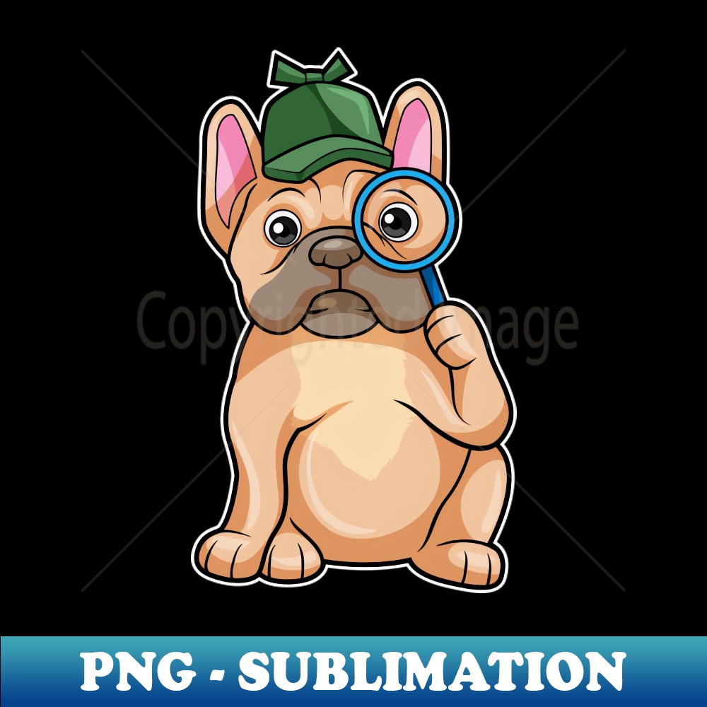 French bulldog as Detective with Magnifying glass - High-Qua | Inspire ...