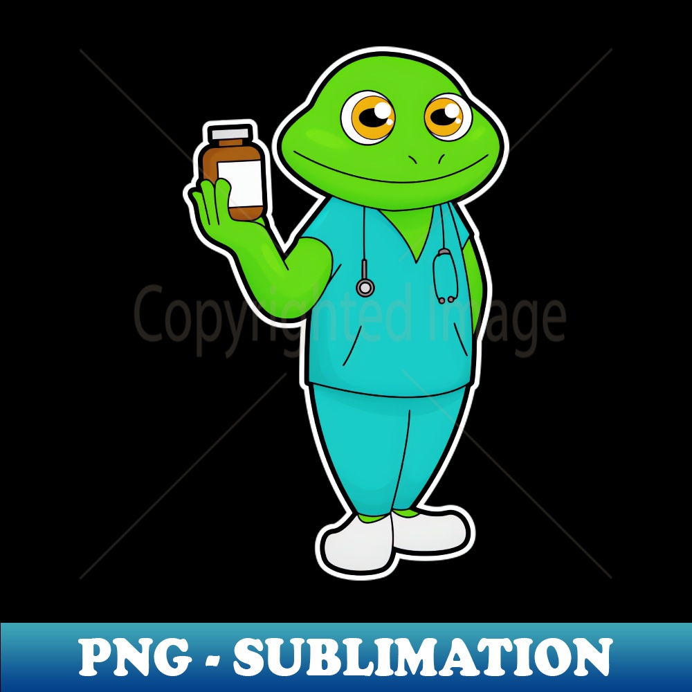 Frog as Nurse with Medicine Stethoscope - Artistic Sublimat | Inspire ...