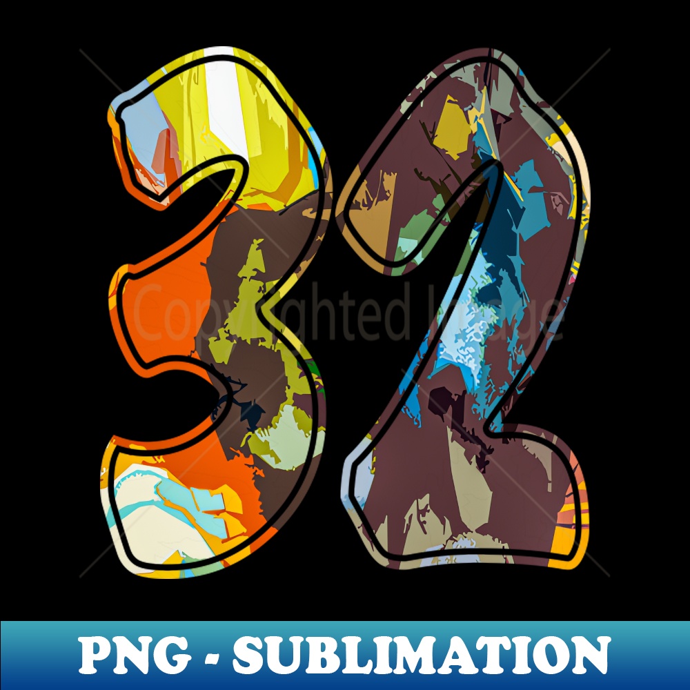 32 Numbers - Exclusive PNG Sublimation Download - Perfect fo | Inspire ...