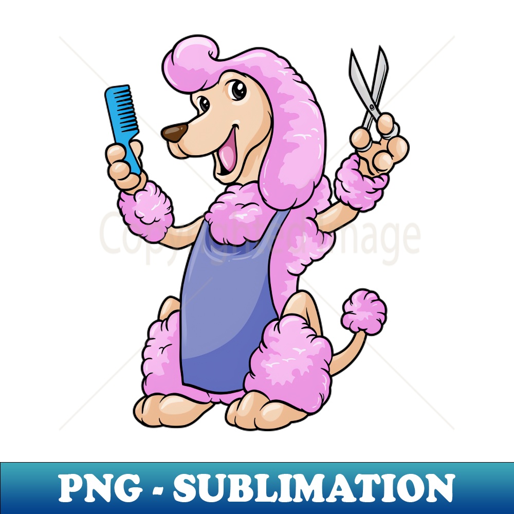 Dog as hair stylist with scissors and comb - Signature Subli | Inspire ...