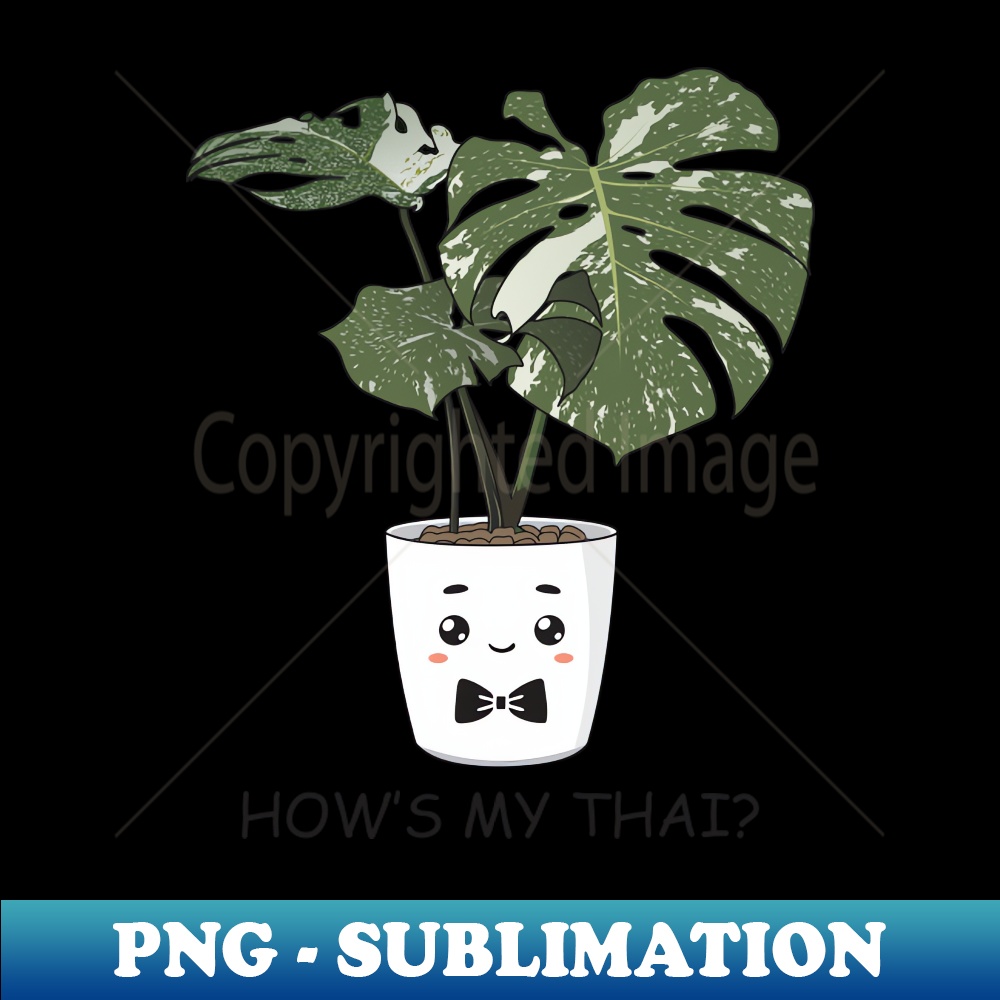 Funny Monstera Thai Wearing A Tie - Instant PNG Sublimation - Inspire ...