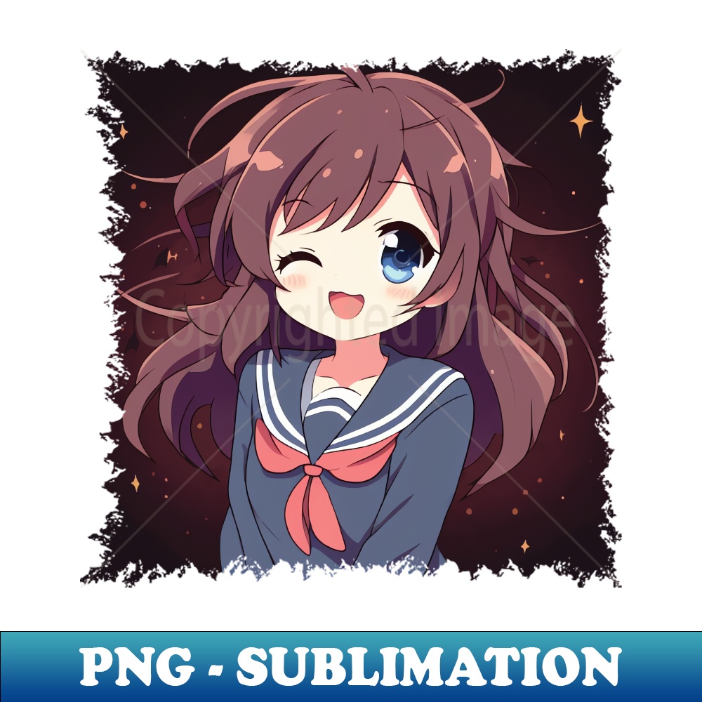 anime girl winking - PNG Transparent Sublimation Design - Pe - Inspire ...