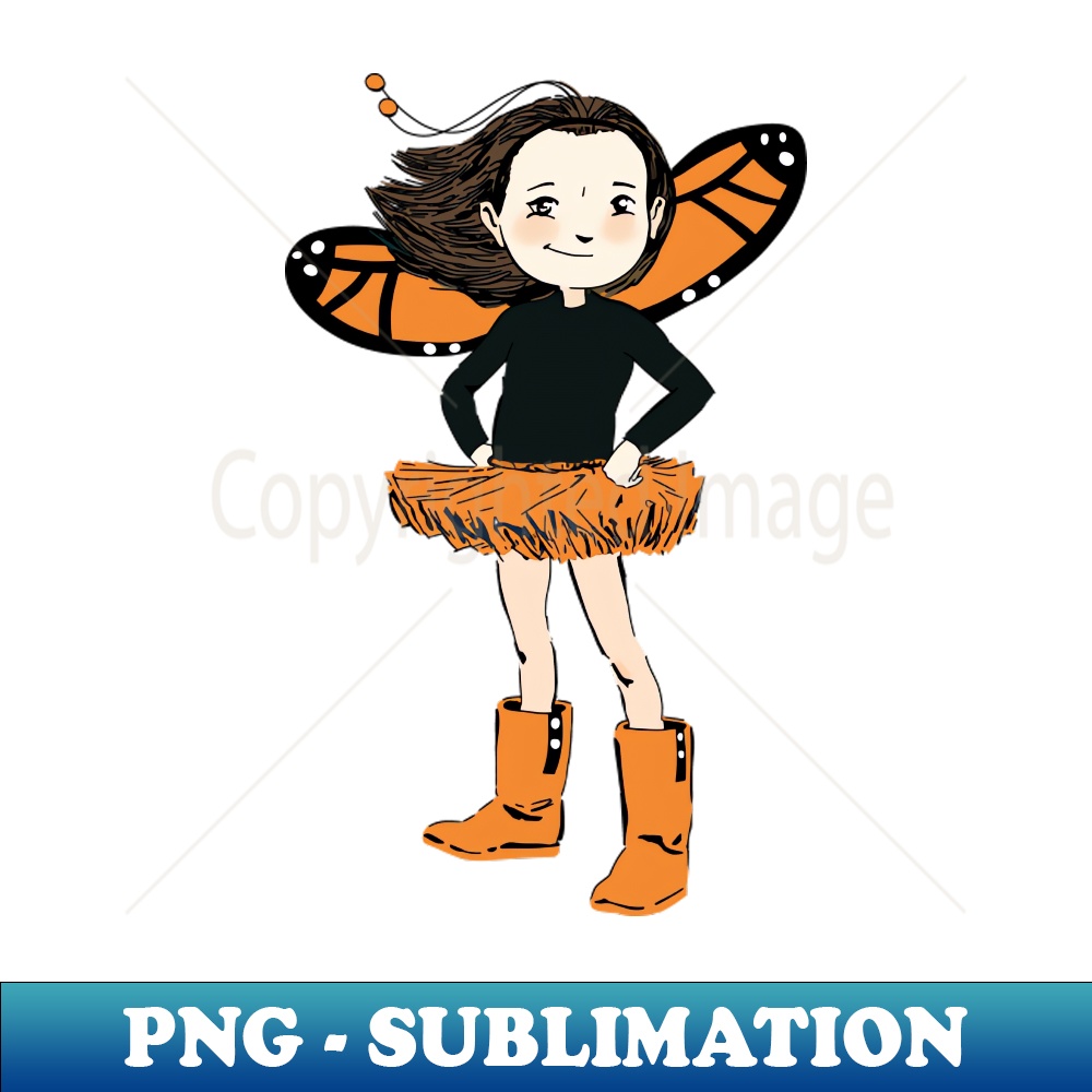 Cute Monarch Butterfly Girl - Premium PNG Sublimation File - | Inspire ...