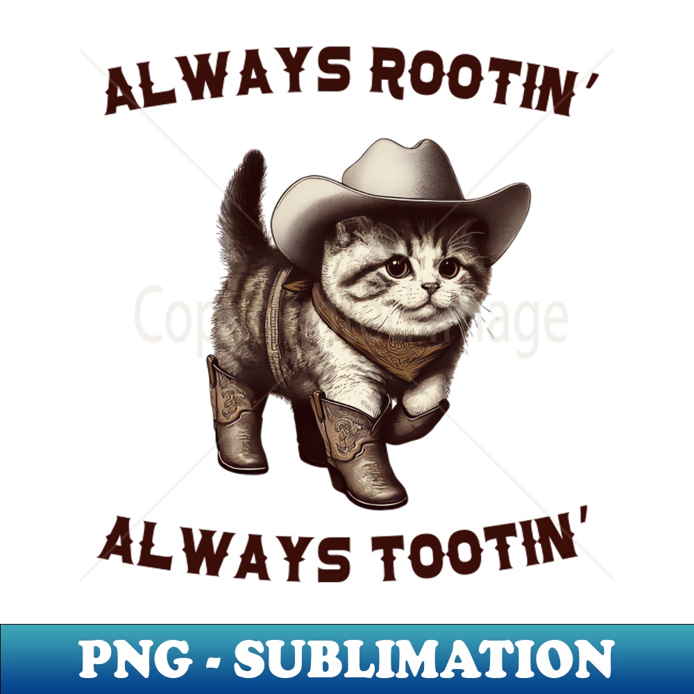 Always Rootin Always Tootin Cute Cowboy Cat - Artistic Subli | Inspire ...