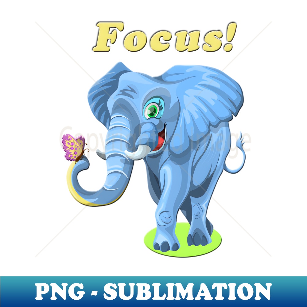 FOCUS Elephant with Butterfly - Sublimation-Ready PNG File - | Inspire ...