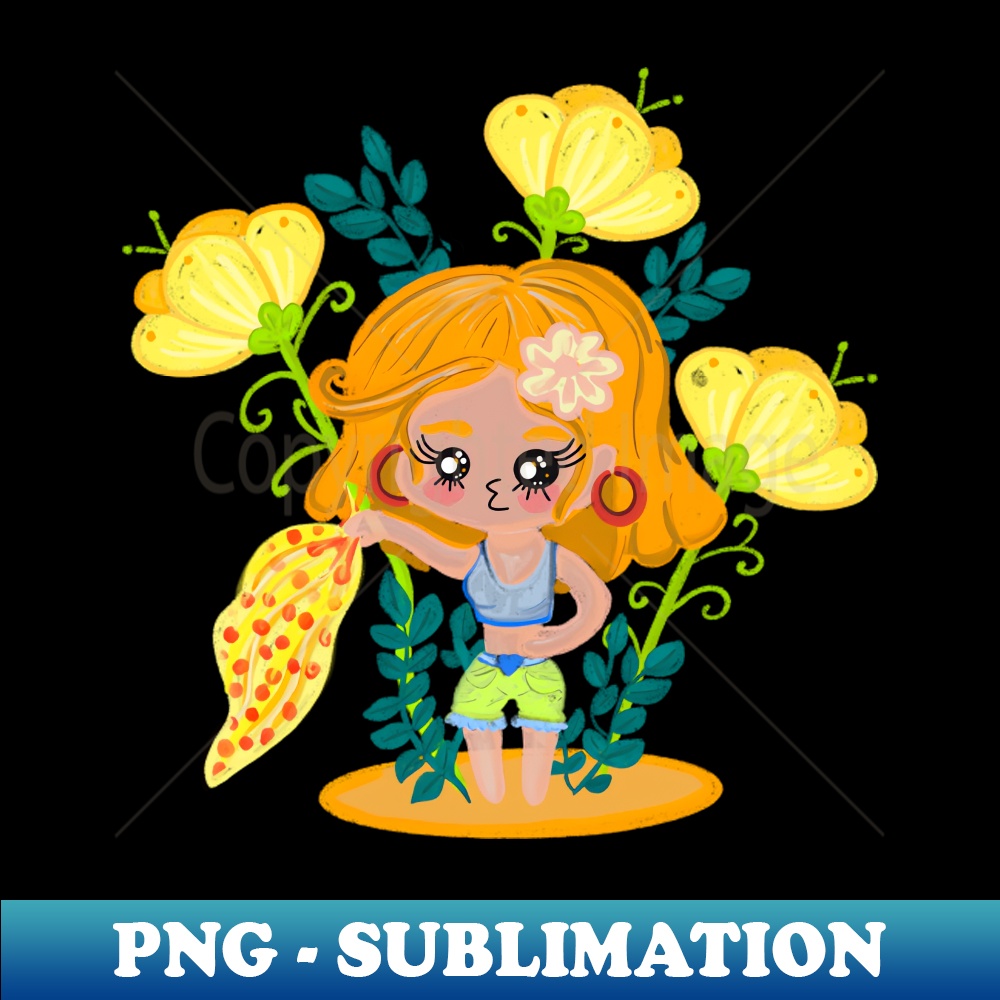 Cute girly cartoon Face girl - Signature Sublimation PNG Fil | Inspire ...
