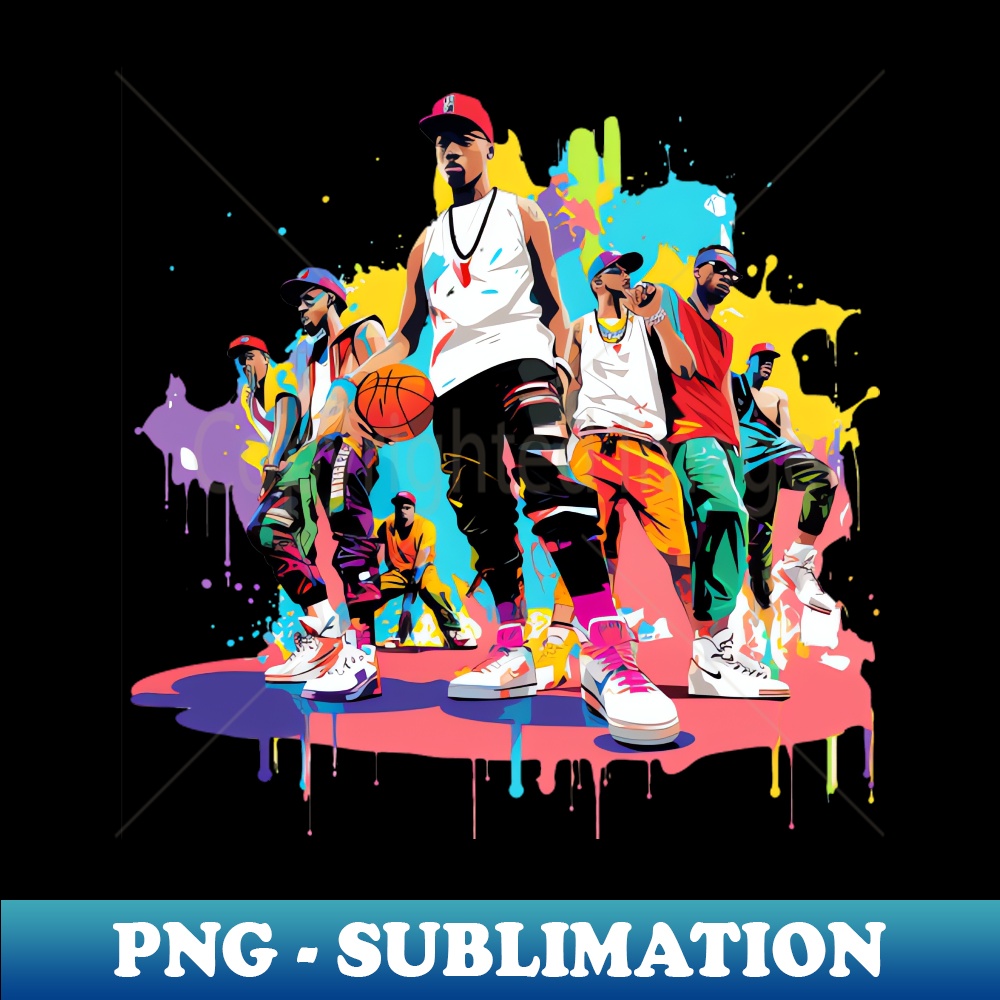 Group of rappers play baskeball Popart - High-Quality PNG Su - Inspire ...