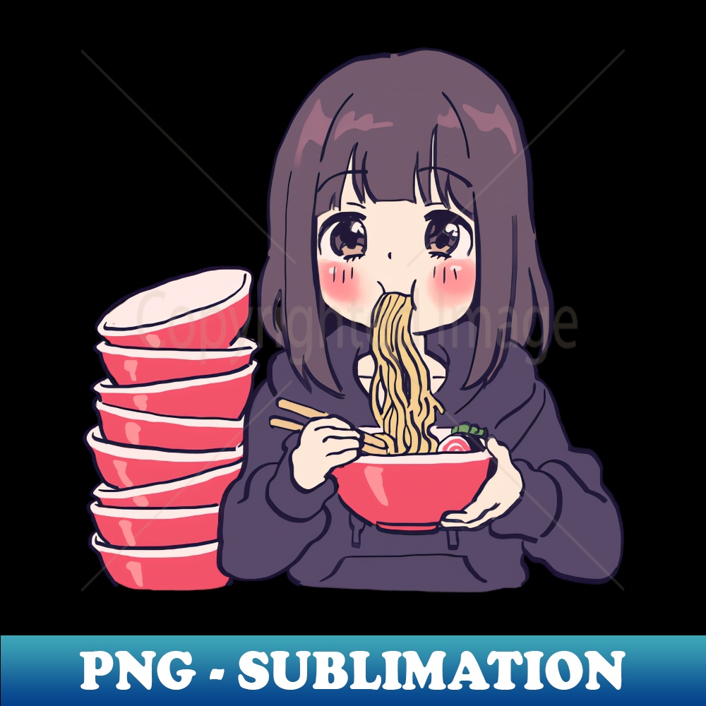 I draw cute anime girl eating ramen Menhera Shoujo Kurumi-c | Inspire ...