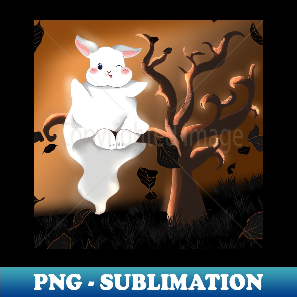 Bunny as a Ghost sit in the Tree - Trendy Sublimation Digit | Inspire ...