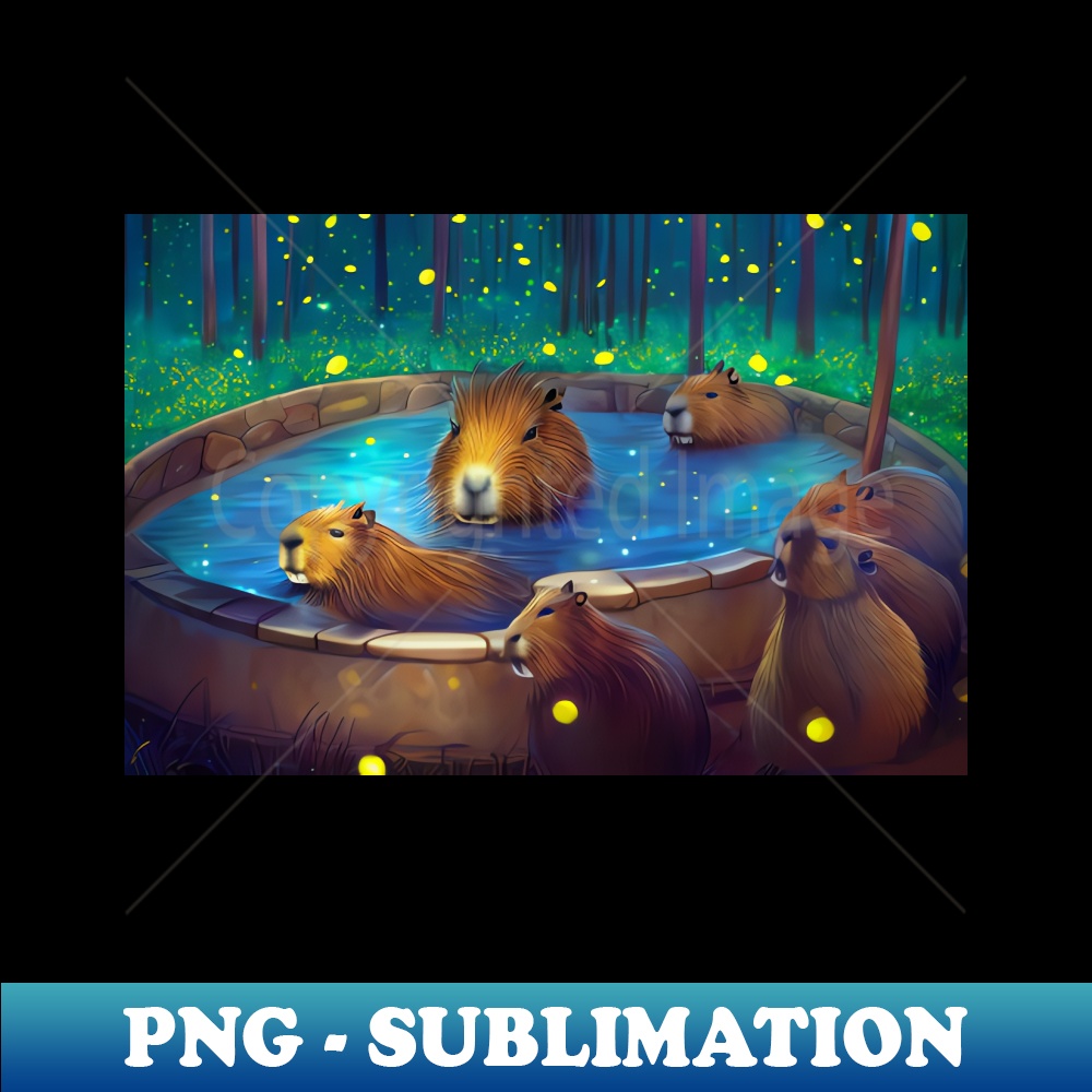 capybara pool firefly - Vintage Sublimation PNG Download - C | Inspire ...