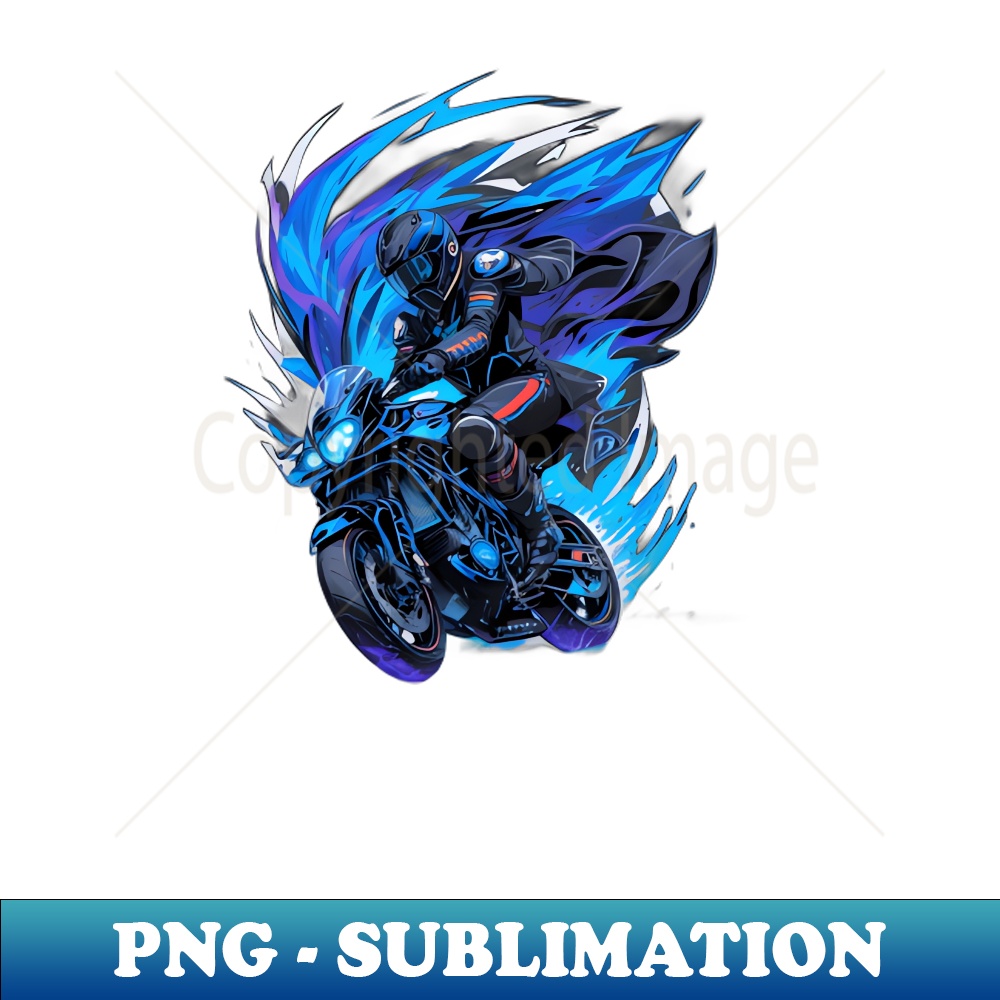 Blue Motorcycle - Signature Sublimation PNG File - Unleash Y - Inspire ...