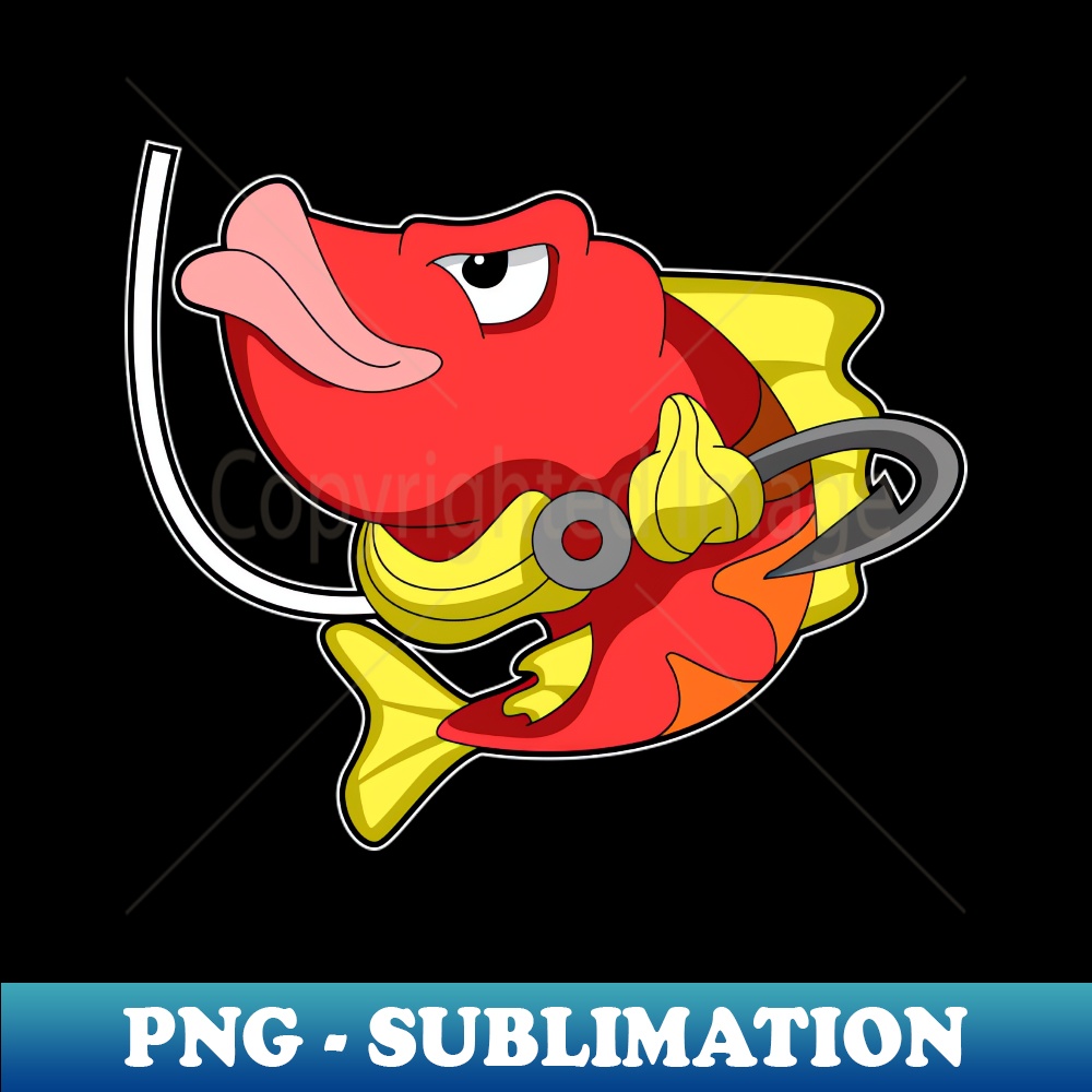 Fish with Fish hook - Instant PNG Sublimation Download - Enh | Inspire ...