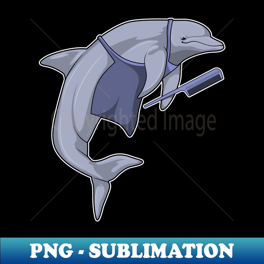 Dolphin as Hairdresser with Comb - Aesthetic Sublimation Dig | Inspire ...