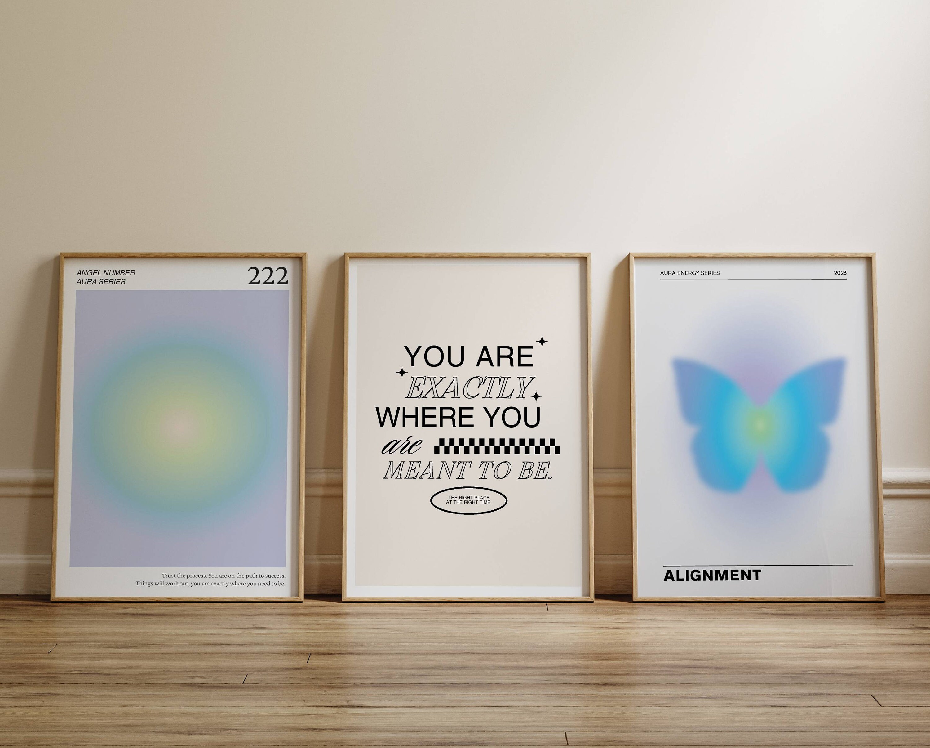Angel Numbers 222 Aura Poster Printable Set of 3 Prints, Aes | Inspire ...