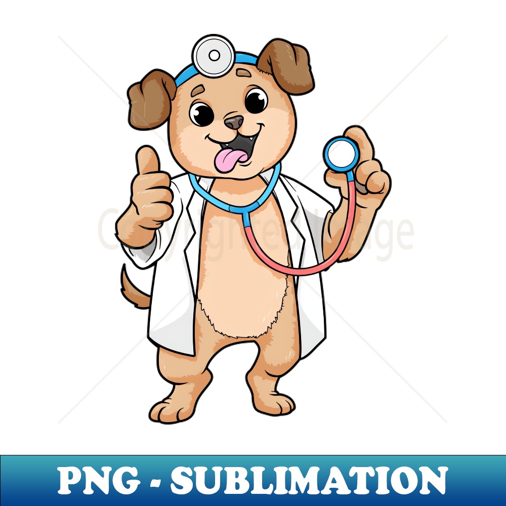 Dog as Doctor with Stethoscope - PNG Sublimation Digital Dow | Inspire ...