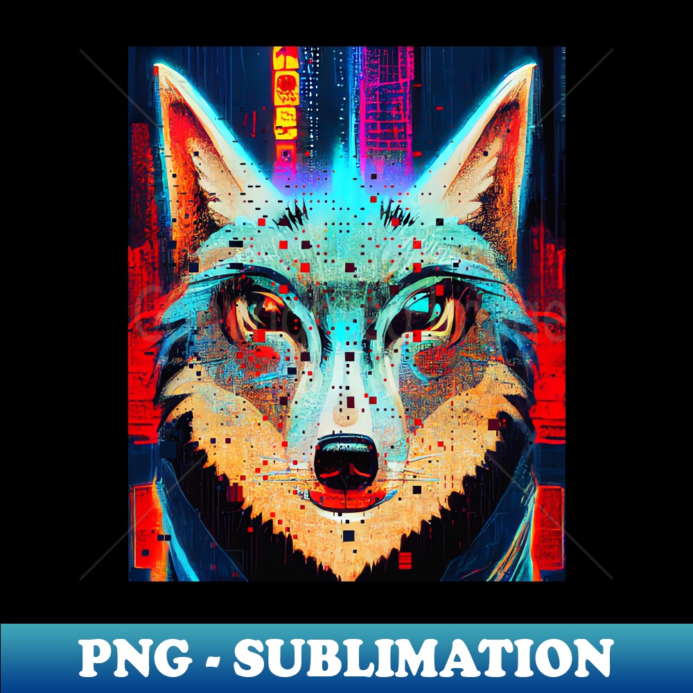 Glitch Husky Wolf Cyberpunk - Professional Sublimation Digit - Inspire ...