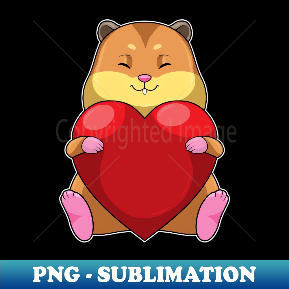Hamster with Heart - PNG Transparent Sublimation Design - Bo - Inspire ...